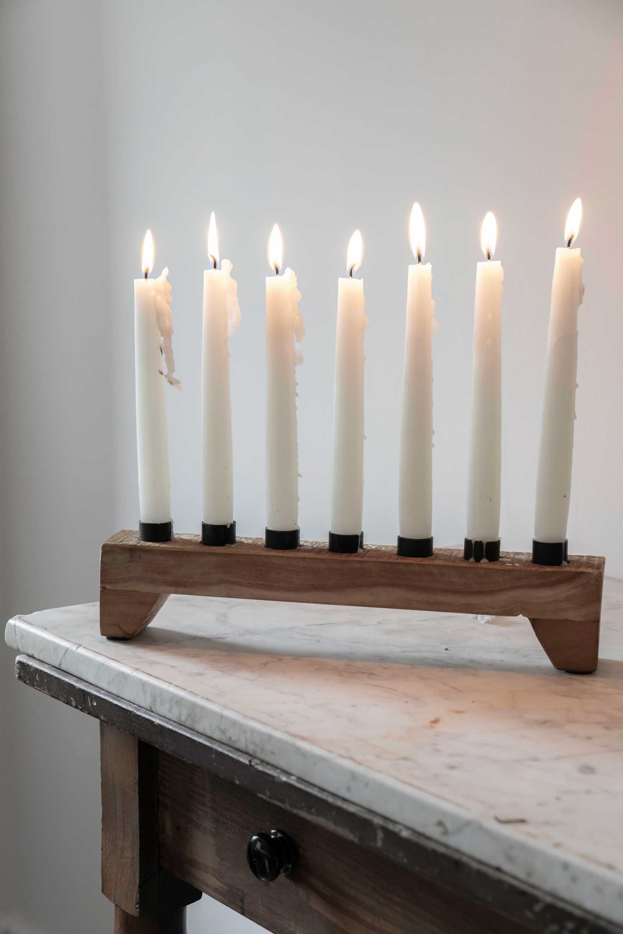 Wooden Candle Holder with 7 slots