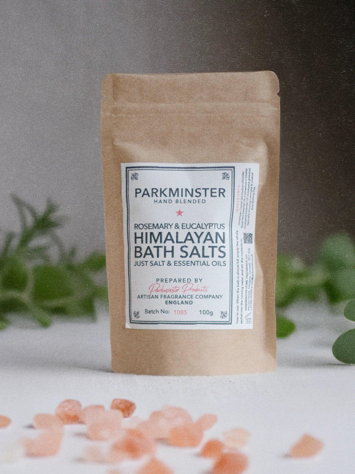 Rosemary & Eucalyptus Bath Salt Sachet 100g | Parkminster